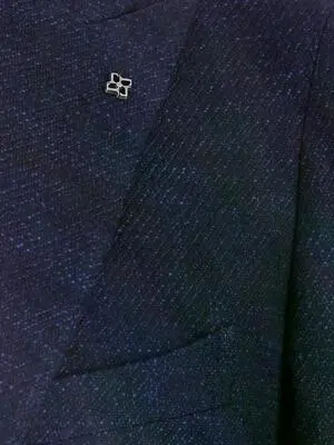 Tagliatore Peak-lapel Logo-pin Blazer
