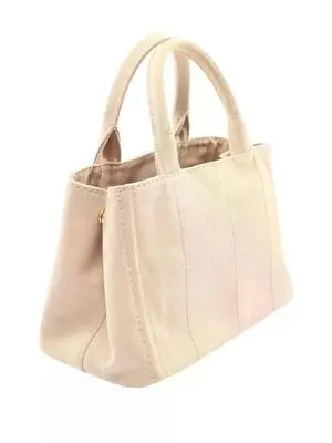 Prada Small Canvas Canapa Logo Satchel - Neutrals