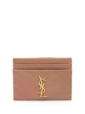 Saint Laurent 2023 Grain De Poudre Chevron Cassandre Case Card Holder