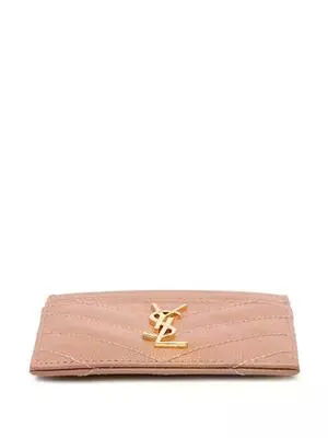 Saint Laurent 2023 Grain De Poudre Chevron Cassandre Case Card Holder