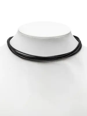 BVLGARI Leather Multi Strand Cord Choker Necklace