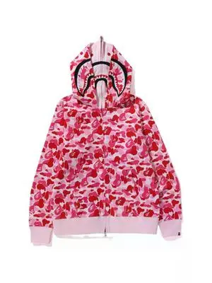 A BATHING APE Full-zip Camouflage-print Hoodie - Pink