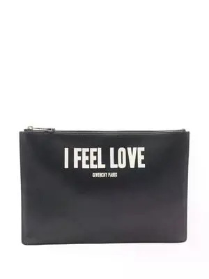 Givenchy 2015 Leather I Feel Love Clutch Bag - Black