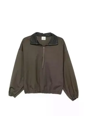 ALYSI Half-zip Elasticated-hem Jacket - Green