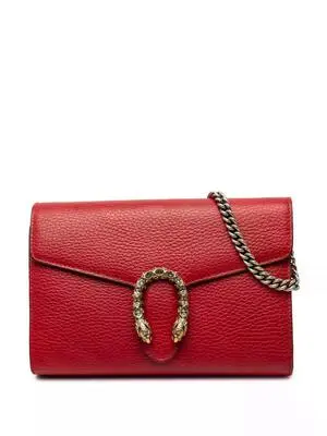 Gucci 2016-2026 Calfskin Dionysus Wallet On Chain Crossbody Bag - Red