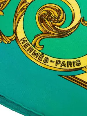Hermès 1990 Les Tuileries Silk Scarf 90 Scarves - Green