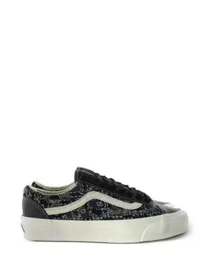VANS Old Skool 36 Paisley-print Leather Sneakers - Black