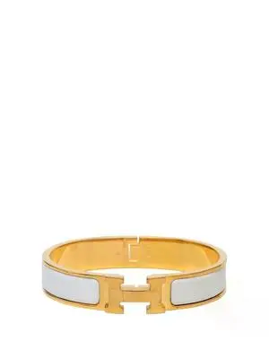 Hermès 1990-2010 Narrow Enamel Clic H Bracelet Pm Costume Bracelet