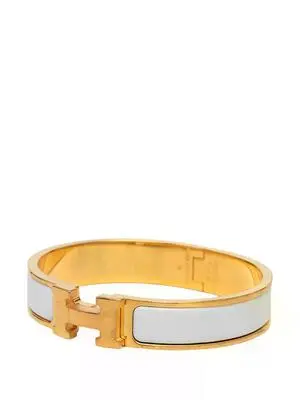 Hermès 1990-2010 Narrow Enamel Clic H Bracelet Pm Costume Bracelet