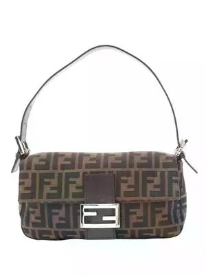 Fendi 20th Century Zucca Canvas Baguette Shoulder Bag - Brown