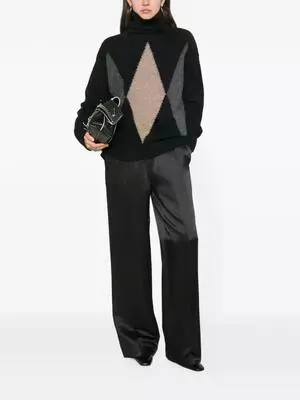 JUCCA Argyle-intarsia Roll-neck Sweater