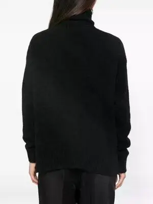 JUCCA Argyle Intarsia Roll Neck Sweater - Black
