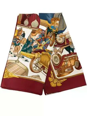 Hermès 1990-2010 Automobile Silk Scarf 90 Scarves - Red