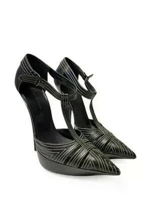 Balenciaga Leather Contrast Stitch Pumps