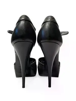 Balenciaga Leather Contrast Stitch Pumps