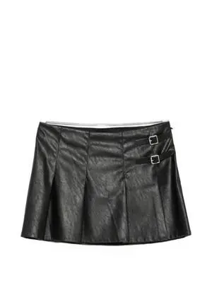 Pinko Buckle-detail Pleated Mini Skirt - Black