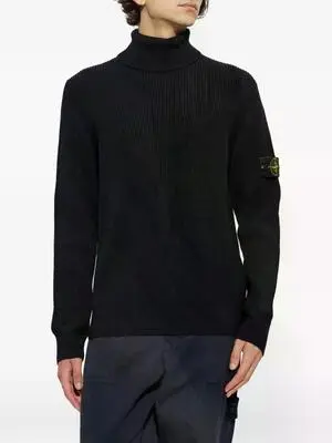 Stone Island Ribbed-knit Logo-patch Sweater