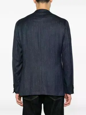 Canali Herringbone-weave Notched-lapel Blazer