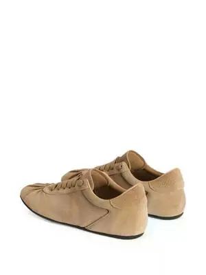Dolce & Gabbana Soft Ballet Sneakers In Split Calfskin - Neutrals