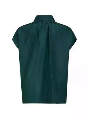 Max Mara Crine Gathered Silk Shirt