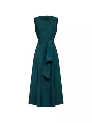 Max Mara Belted Sleeveless Midi Dress - Green