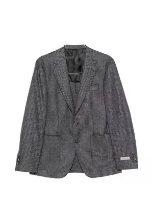 Canali Houndstooth Wool Blazer - Grey