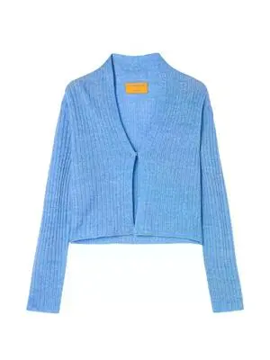 Guest In Residence Ribbed-knit V-neck Cardigan - Blue
