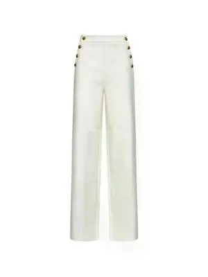 Max Mara Button-detail Wide-leg Trousers - Neutrals