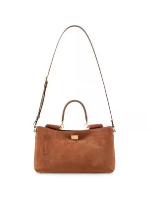Dolce & Gabbana Vittoria Suede Shoulder Bag - Brown