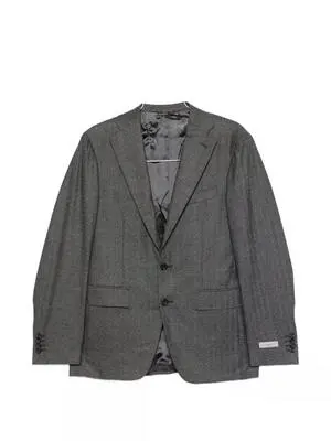 Canali Herringbone-pattern Wool Suit - Grey