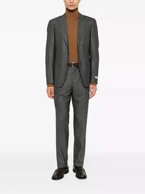 Canali Herringbone-pattern Wool Suit - Grey