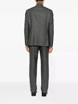 Canali Herringbone-pattern Wool Suit