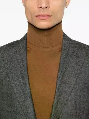 Canali Herringbone-pattern Wool Suit