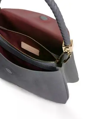 COCCINELLE Small Tiggy Suede Tote Bag With Braided Handle - Grey