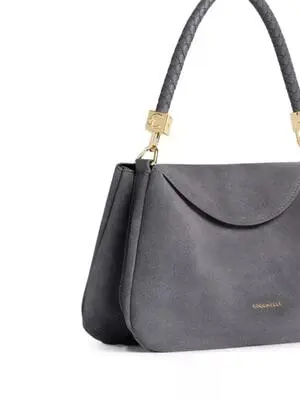 COCCINELLE Small Tiggy Suede Tote Bag With Braided Handle - Grey