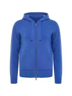 PAOLO PECORA Zip-up Knitted Hoodie - Blue