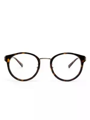 Gucci Tortoiseshell-effect Round-frame Glasses - Brown