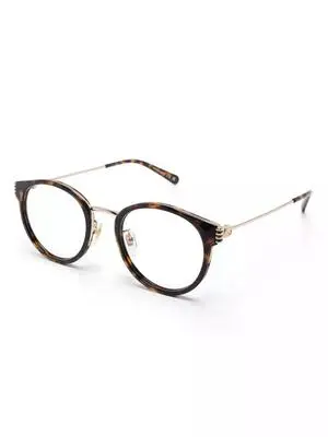 Gucci Tortoiseshell-effect Round-frame Glasses