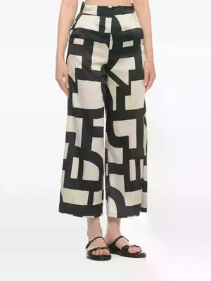 EMME Geometric Print Wide-leg Trousers