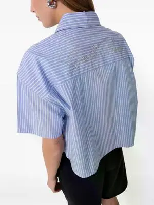 GAELLE PARIS Striped Cropped Shirt