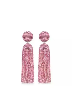 Oscar De La Renta Beaded Tassel Earrings - Pink