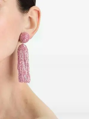 Oscar De La Renta Beaded Tassel Earrings
