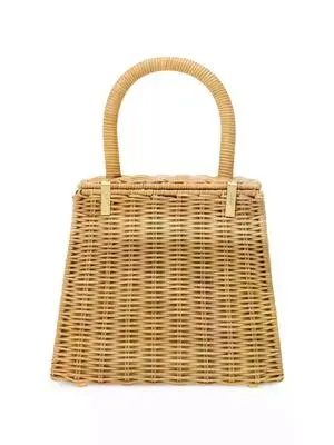 FERRAGAMO Woven Top Handle Bag - Neutrals