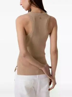 GAELLE PARIS Ribbed Lurex-trim Top
