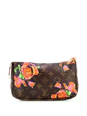LOUIS VUITTON Pochette Accessoires Limited Edition Monogram Roses Shoulder Bag
