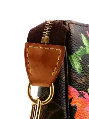 LOUIS VUITTON Pochette Accessoires Limited Edition Monogram Roses Shoulder Bag