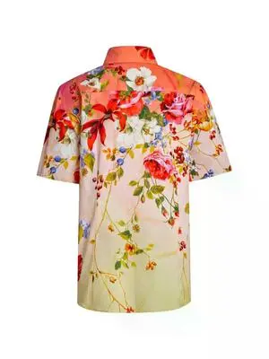 Roberto Cavalli Floral-print Short-sleeve Shirt