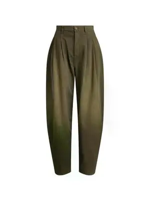 Ralph Lauren Ellen Pleated Cotton Trousers - Brown