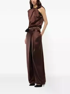 Pinko Draped Sleeveless Top - Brown