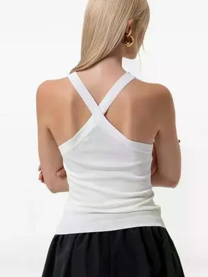 FRACOMINA Stud-embellished Crossover-back Top